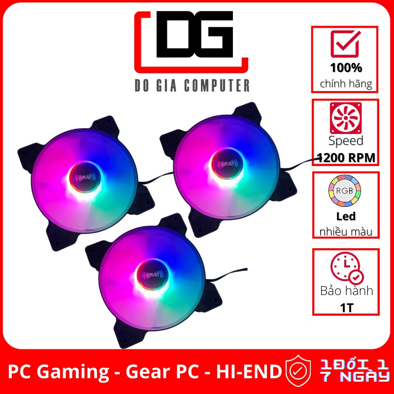 Quạt tản nhiệt, Fan case 12cm Tomato C50 -LED RGB- Không dùng Hub ...