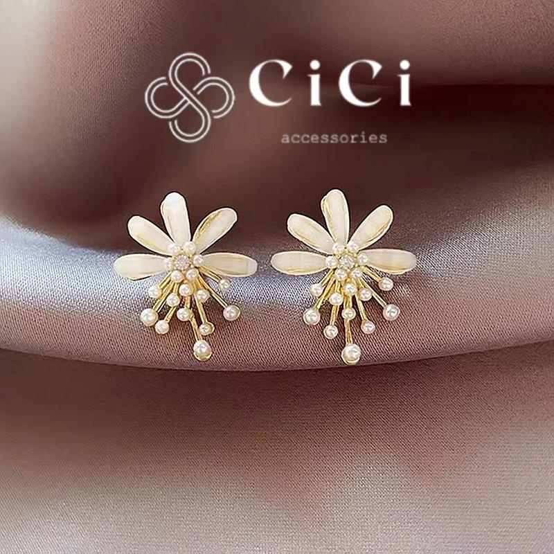 Khuyên tai nữ cô dâu hoa cổ tích S925 CiCi Accessories (mới) phụ kiện trang sức phong cách Hàn ...