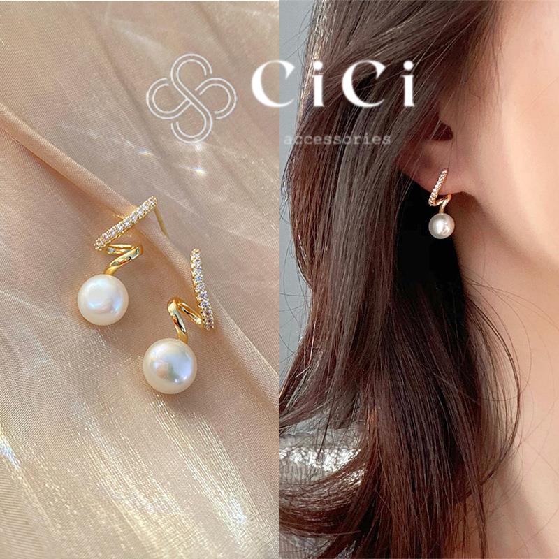 Bông tai nữ chuôi bạc s925 CiCi Accessories thả ngọc trai nhân tạo phụ kiện trang sức nữ - BT127 ...