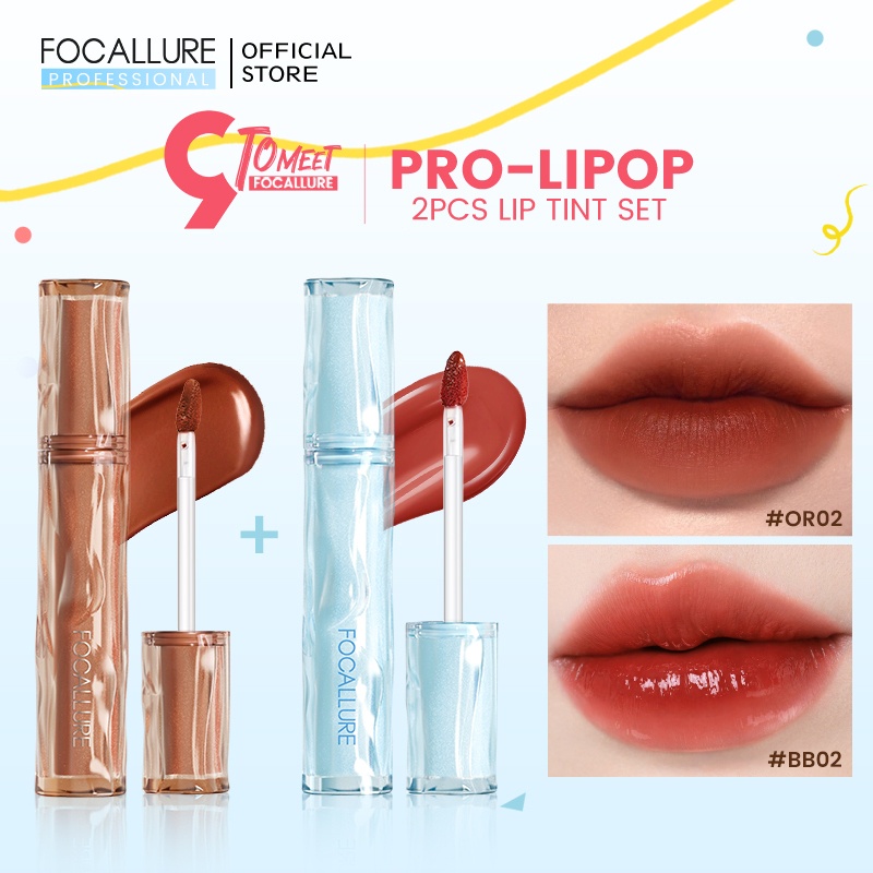 FOCALLURE Combo Son Kem Nhung Lì Mềm Mịn và Son Tint Căng Bóng Mọng ...