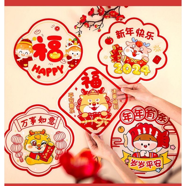 Set 15 tấm treo cây cảnh/ thần tài/ lì xì cầu may năm mới theo từng bộ ...