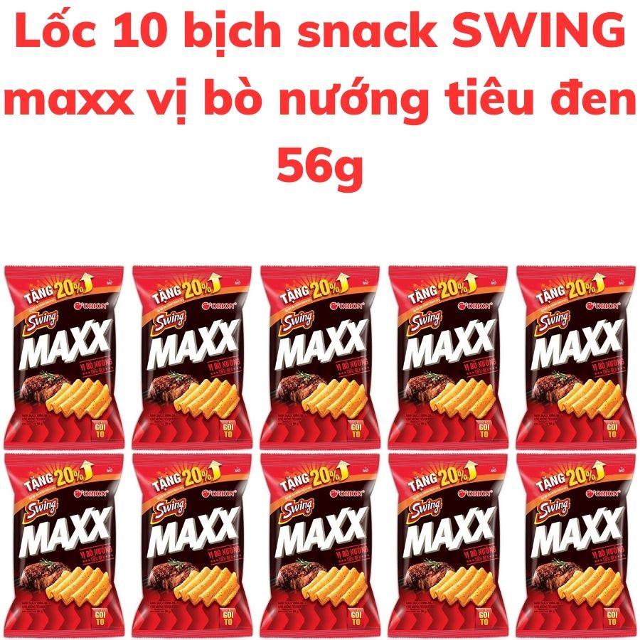 Bánh snack khoai tây SWING maxx vị bò nướng tiêu đen bịch 56g | Shopee ...