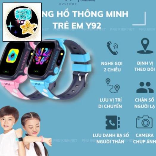 Đồng hồ thông minh trẻ em Y92 định vị, cảm ứng chống nước, nghe gọi 2 chiều có Tiếng Việt -WIFi ...