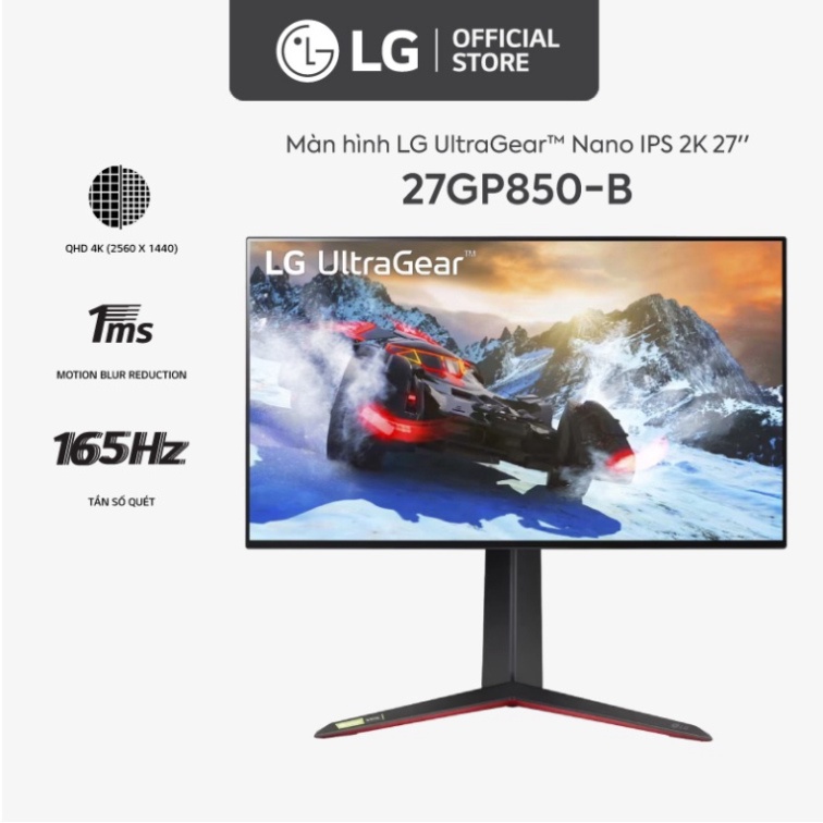 Màn Hình LG UltraGear 27GP850-B 27" QHD Nano IPS 1ms 165Hz HDR G-SYNC® | Shopee Việt Nam