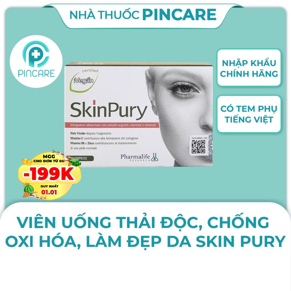 Viên uống giảm mụn, thải độc, chống oxy hóa, làm đẹp da Pharmalife Skin ...