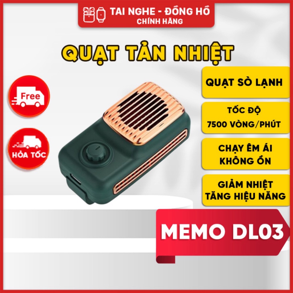 Quạt tản nhiệt điện thoại có sò lạnh Memo DL03 - Hỗ Trợ Cổng Sạc Type C ...