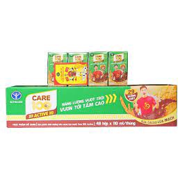 Thùng sữa Nutricare Care 100 Active cacao lúa mạch (110ml x 48 hộp ...