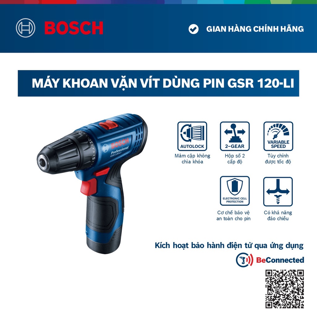 Máy khoan vặn vít dùng pin Bosch GSR 120-LI | Shopee Việt Nam
