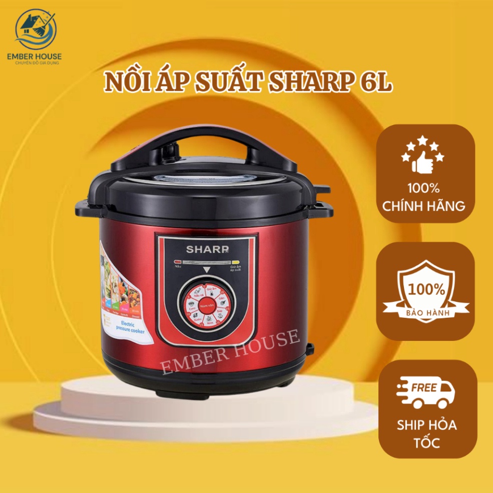 Chính Hãng Nồi Áp Suất Điện EMBER 6L Hàng Chính Hãng Sharp , Nồi Áp Suất 6L Cắm Điện Đa Năng Hầm ...