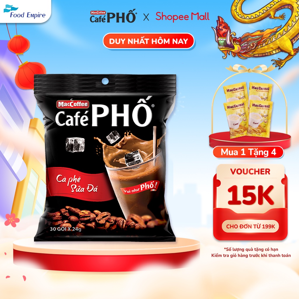 Túi Cà phê Phố Sữa Đá - MacCoffee (bịch 30 gói x 24g - date 11/2025 ...
