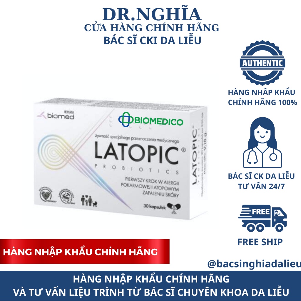 [HÀNG CHÍNH HÃNG - HỎA TỐC ] Viên uống vi sinh Latopic Probiotic bổ ...