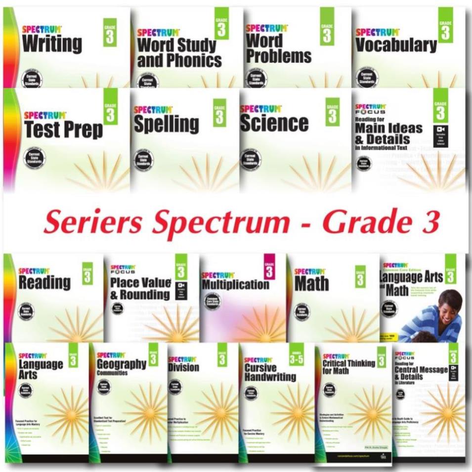 [ Combo Grade 3 ] Spectrum: Math, Reading, Writing, Geography, Language ...