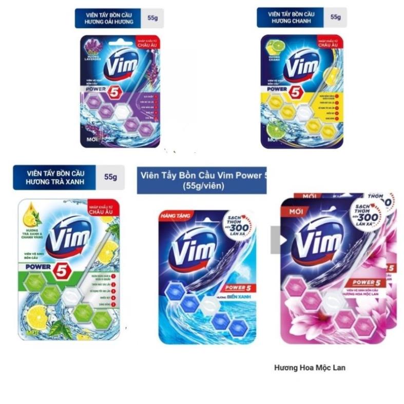 Viên Tẩy Bồn Cầu Vim Power 5 Sạch Khuẩn Thơm Mát (55g/Viên/Vĩ) | Shopee ...