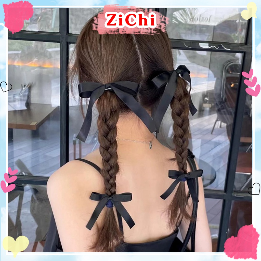 Kẹp nơ ruy băng xinh xắn phong cách Hàn Quốc, Kẹp tóc thắt nơ nhiều màu cho nữ Zichi NO72 ...