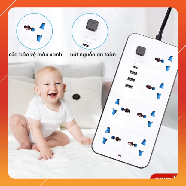 Ổ điện đa năng chính hãng GARUDA 3 cổng USB 15v sạc nhanh, 1 type c, chống cháy, ổ chịu tải ...