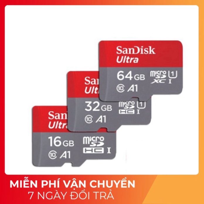 Thẻ Nhớ SanDisk Ultra SD A1 16GB / 32GB / 64GB / 128GB / 256GBThẻ nhớ MicroSDHC SanDisk Ultra A1 ...