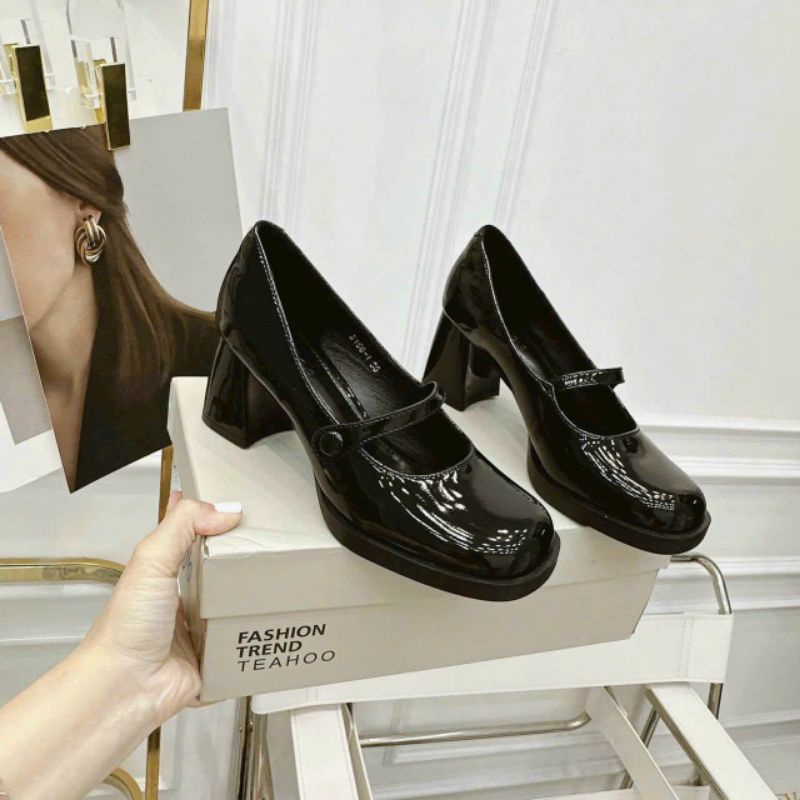 {Có size 34, ship hỏa tốc} Giày Mary Jane tiểu thư gót vuông 7 phân ...