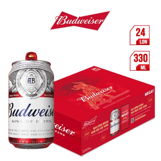 👉 Bia lon Budweiser Sleek 👉 Thùng 24 lon 330ml | Shopee Việt Nam