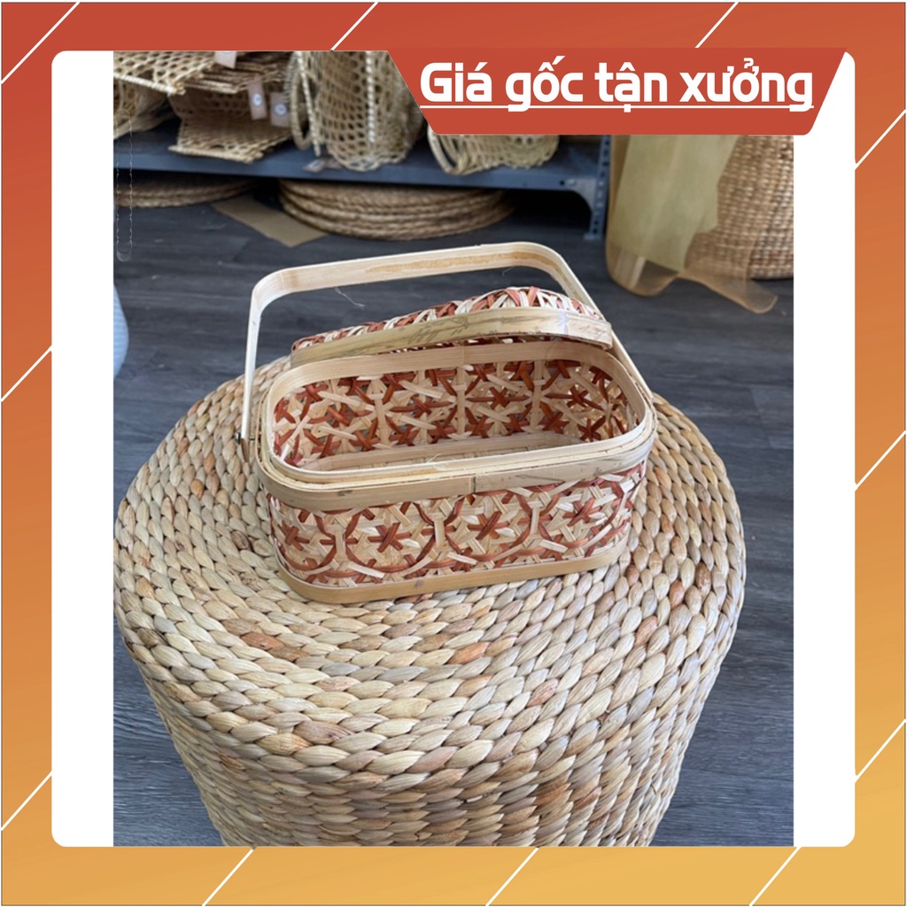 [SALE] Giỏ quà tết xinh xắn, xâu hoa cam, giỏ đan tre thủ công 100% ...