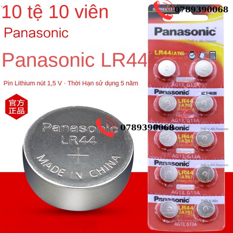 Đồng Hồ Panasonic LR44 Khuy Pin Kiềm AG13 L1154 A76 357A SR44 Đồng Hồ 1,5 V Thước Cặp Vernier ...