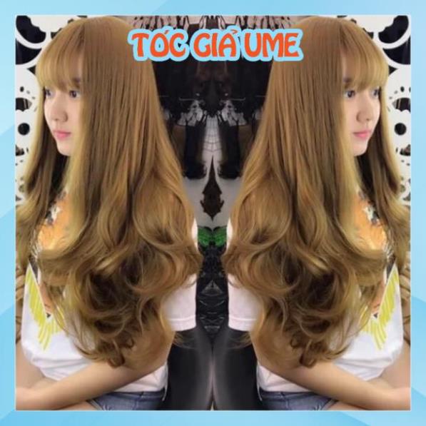 Tóc giả nguyên đầu xoăn đuôi tặng kèm lưới trùm tóc giả mã c8136 ...