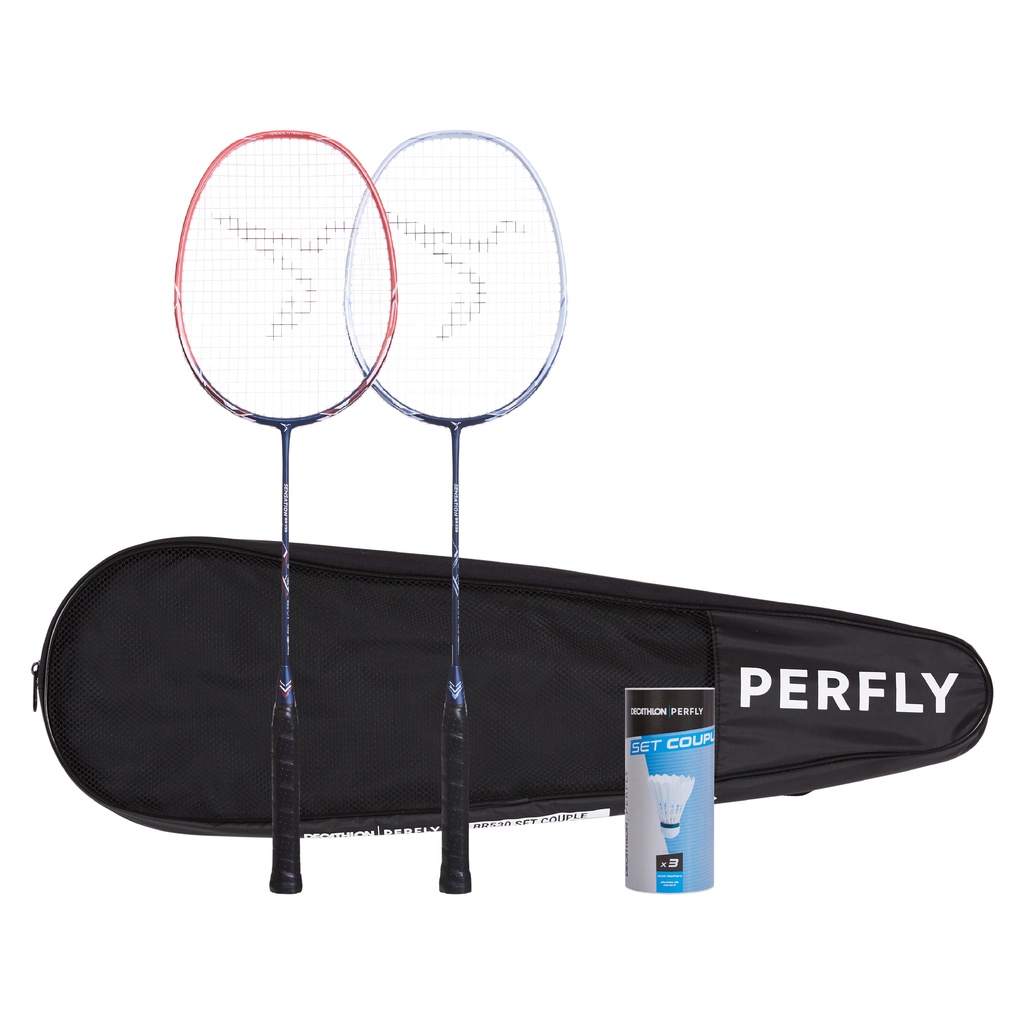 Cặp 2 vợt cầu lông br 530 cho người lớn hồng, xanh dương DECATHLON ...