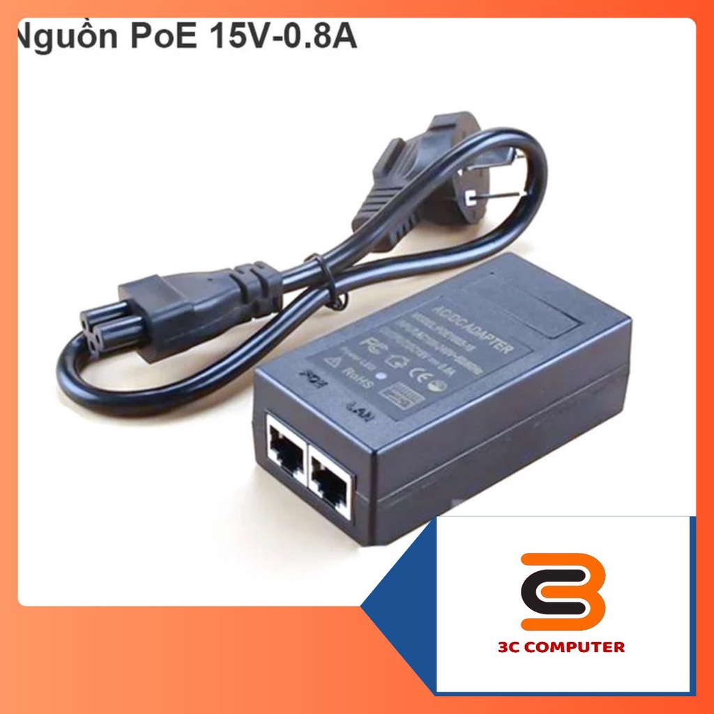 Nguồn POE 15V 0.8A - Video Balun POE biến camera IP thường thành camera ...