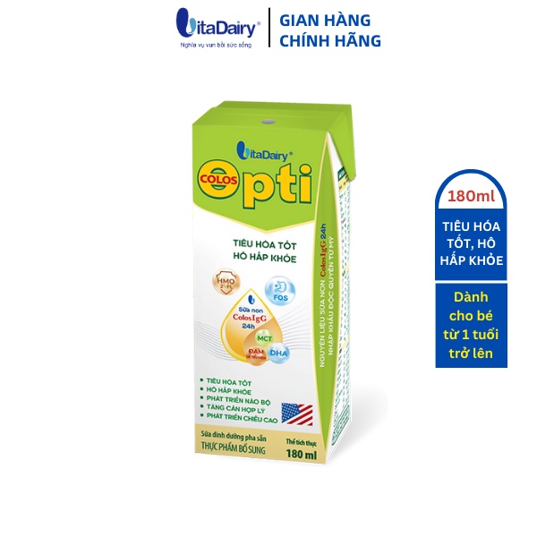 Sữa bột pha sẵn Colos Opti lốc 180ml giúp bé tiêu hóa tốt, hô hấp khỏe ...