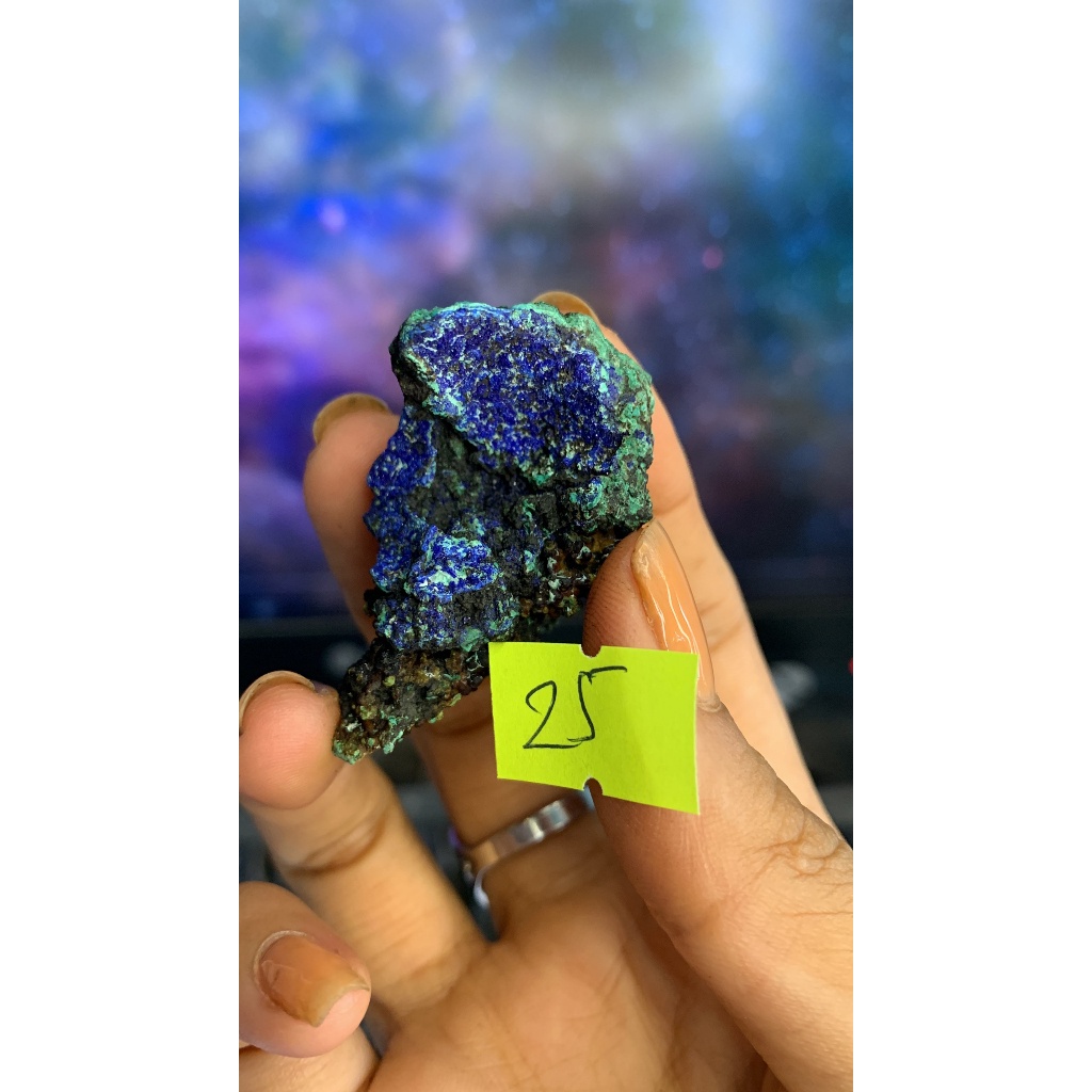 Viên đá stone tự nhiên Natural khoáng vật Azurite Machalite MAgic ...