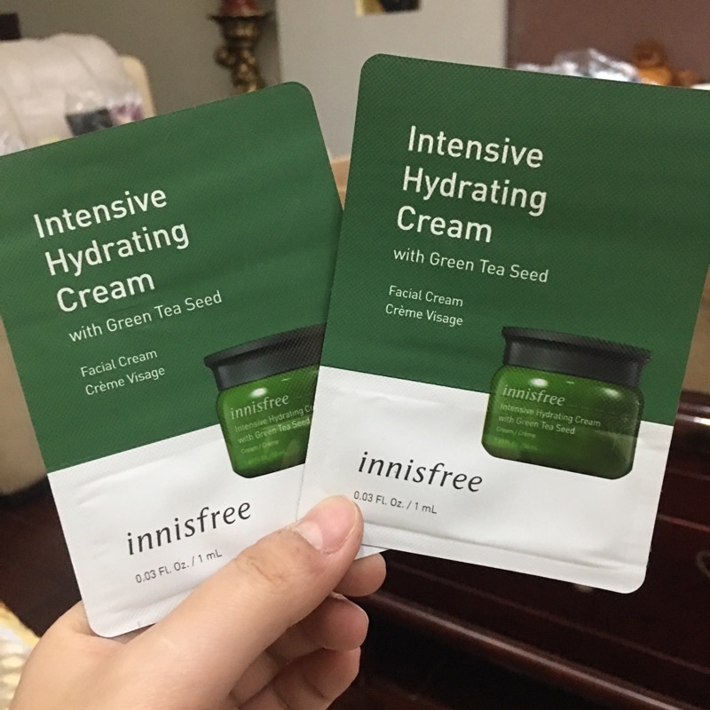 [ Sample 1m ] Kem dưỡng trà xanh Innisfree Intensive hydrating Cream ...