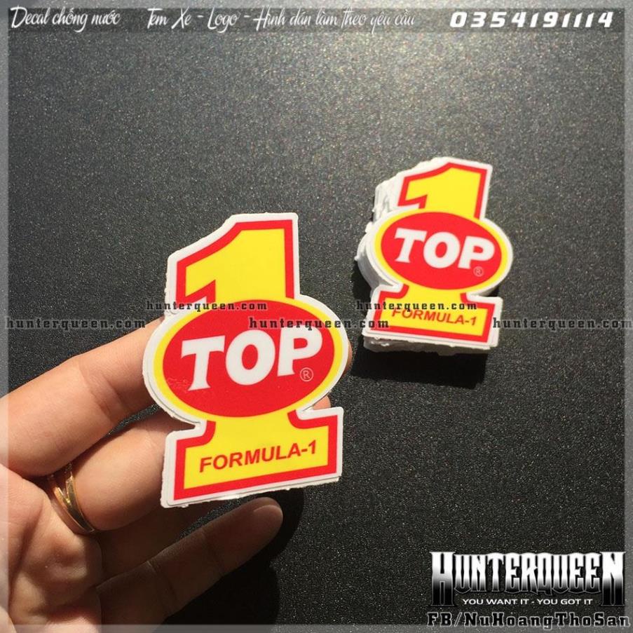 Logo Top 1 Formula Oil đẳng cấp [4.4x6cm]. Decal sticker hình dán chống ...