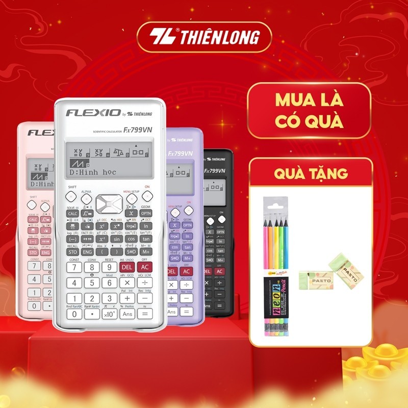 Máy tính khoa học Thiên Long Flexio Fx799VN - Máy tính cầm tay đạt chuẩn cho học sinh mang vào ...