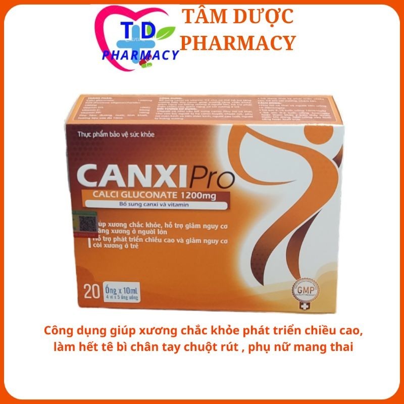 canxi pro gluconate120mg(hộp 20 ống) giúp bổ sung canxi và vitamin phát ...