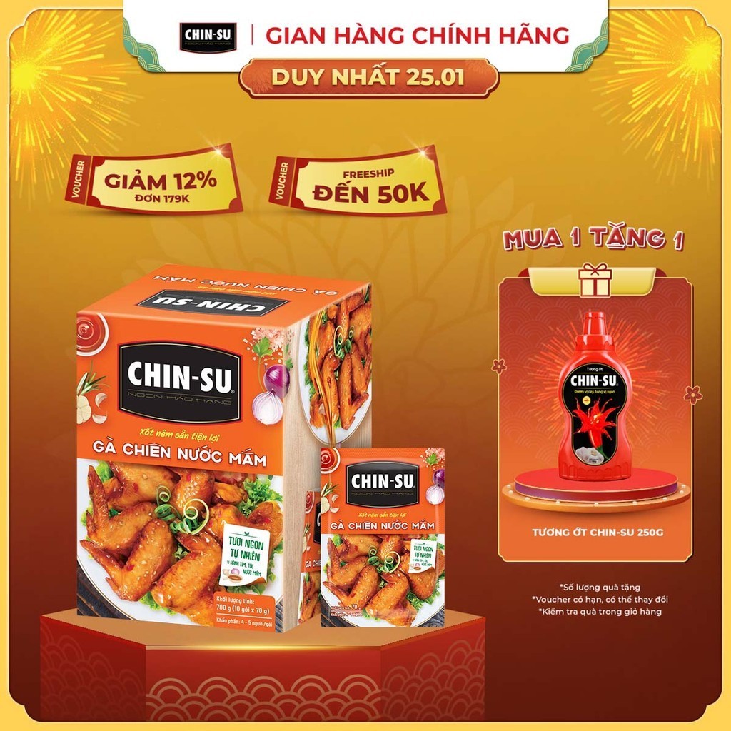 Gia Vị CHIN-SU Hoàn Chỉnh - Xốt Gà Chiên Nước Mắm - Hộp 10 Gói x 70g ...