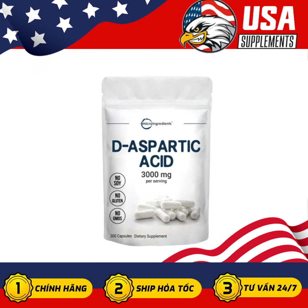 Micro D-Aspartic Acid - Tăng Test DAA 3000mg (300 Viên) | Shopee Việt Nam