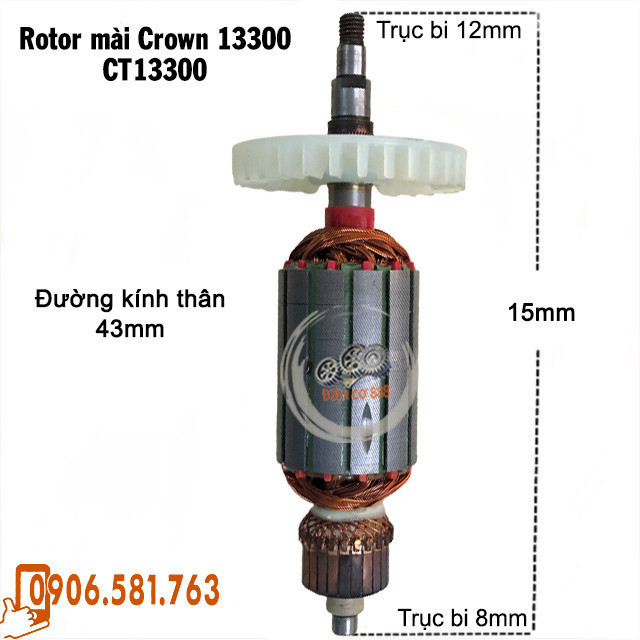 Rotor mài Crown CT13300 - Rotor mài Crown 150 - tặng chổi than | Shopee ...