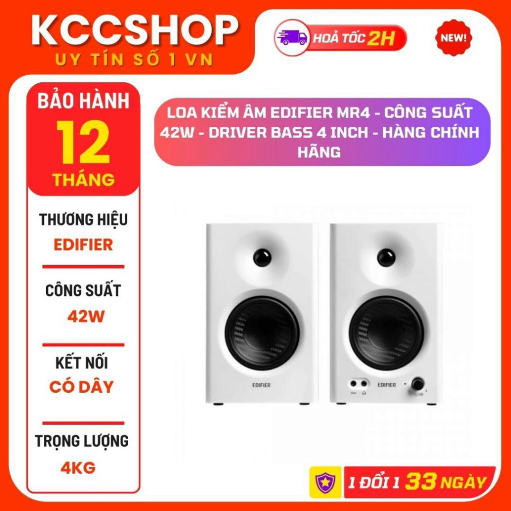 Loa kiểm âm Edifier MR4 - năng suất 42W - Driver Bass 4 Inch - sản phẩm ...