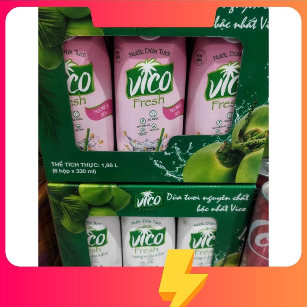 Combo 6 hộp nước dừa VICO Fresh 330ml | Shopee Việt Nam