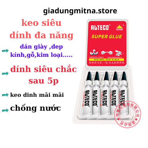 Combo 5 lọ keo dán ALTECO và KAVLEE dán giày ,dép đa năng siêu dính dính siêu nhanh chống nước ...