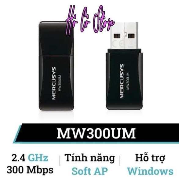 USB thu Wifi MERCUSYS MW300UM Mini Chính hãng (Ko anten, 300Mbps, Windows) | Shopee Việt Nam