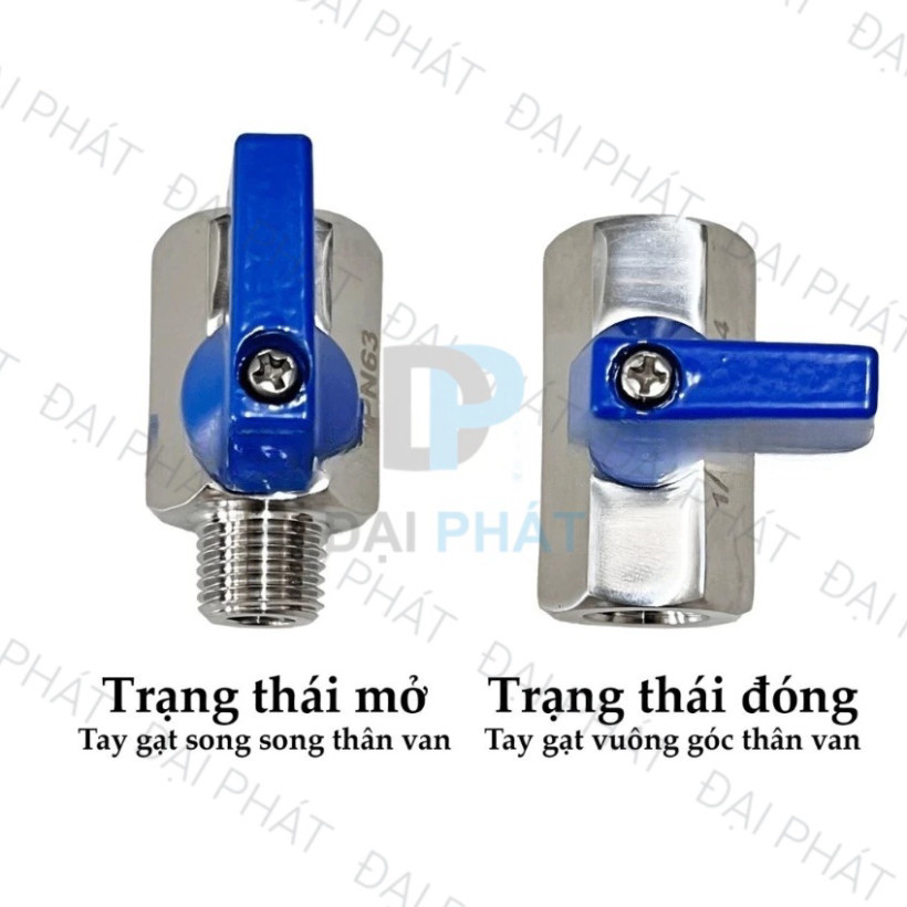 Van bi mini inox 304-van gạt tay mini ren trong ren ngoài- van khóa hơi ...
