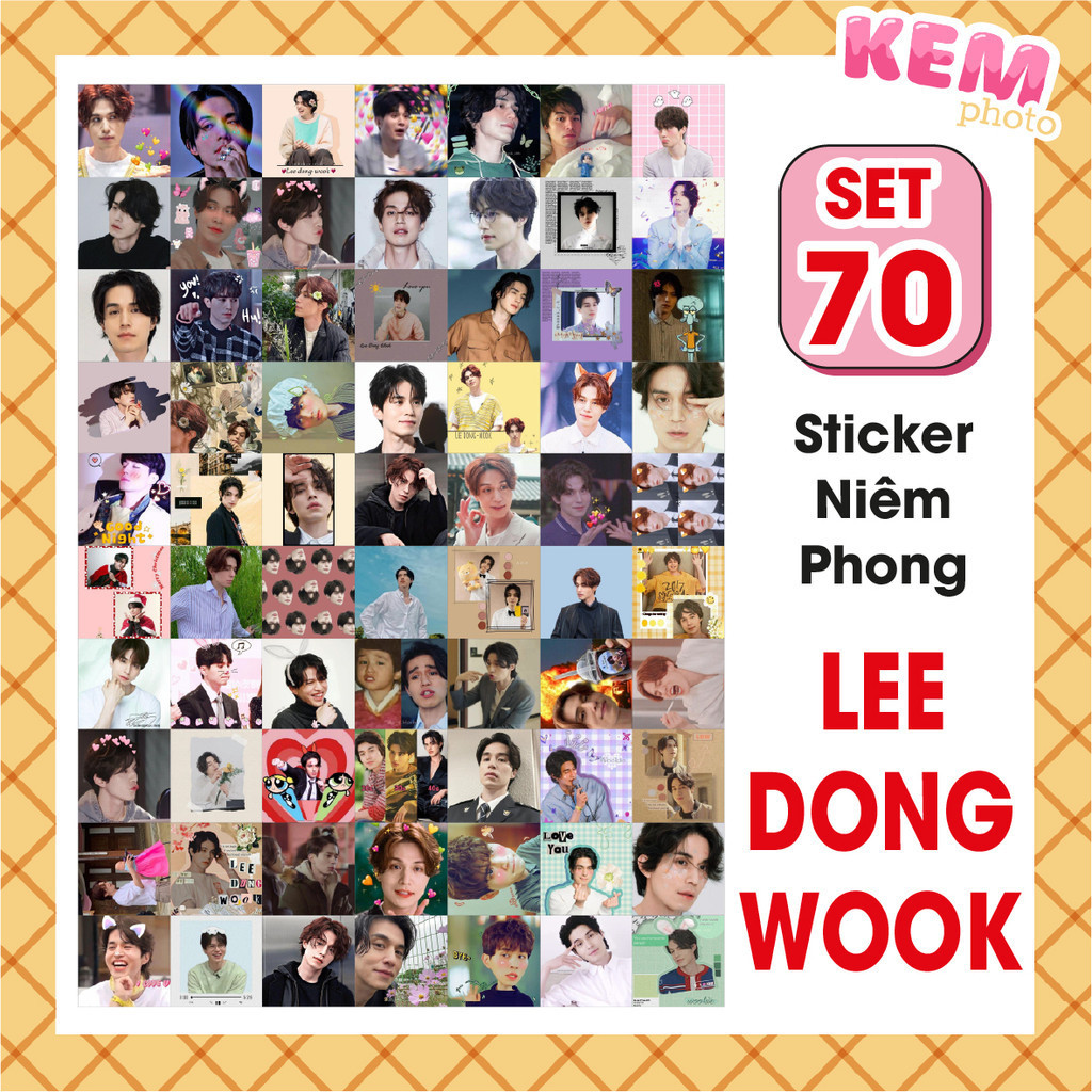 SET 70 sticker niêm phong LEE DONG WOOK - Đã cắt rời - Tem dán 4x4cm in ...
