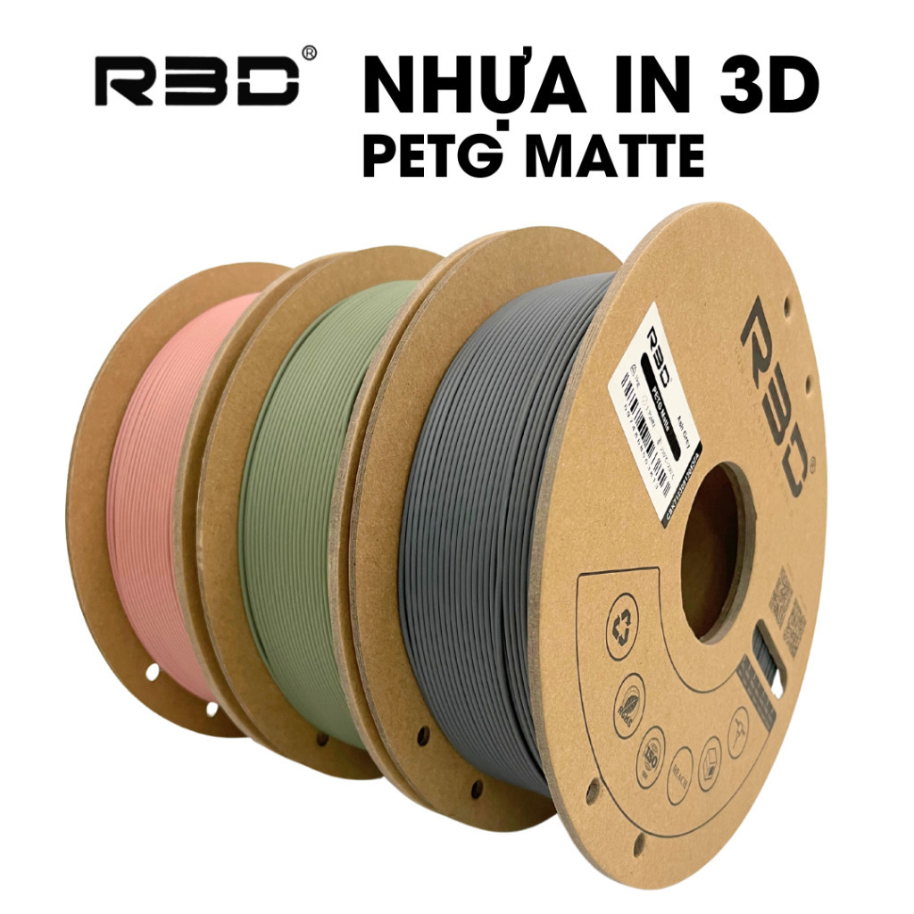 Nhựa in 3D PETG MATTE【R3D】chất lượng cao màu Xanh Oliu Nhám - Nhựa sợi FDM in 3D chính hãng R3D ...