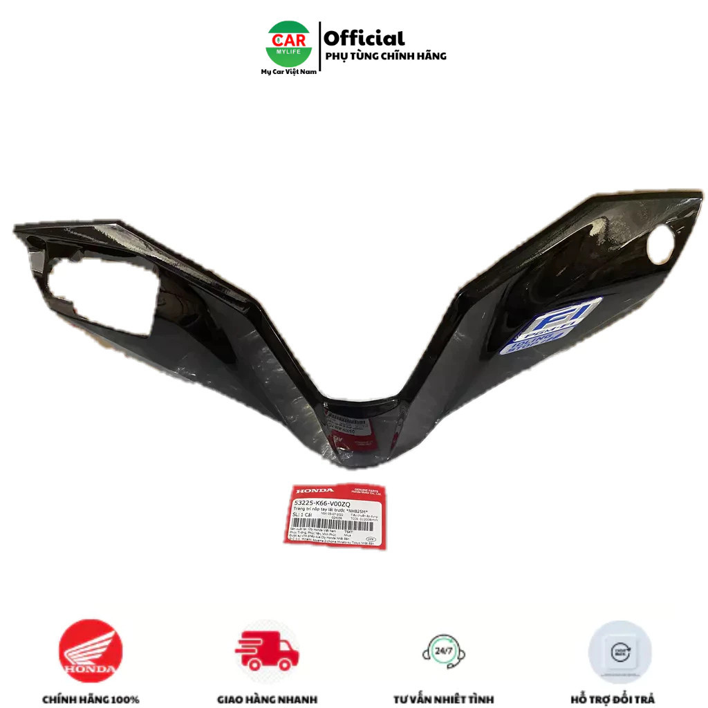 Trang trí nắp tay lái trước | chữ V Air Blade 125 (2015-2019) màu Đen ...