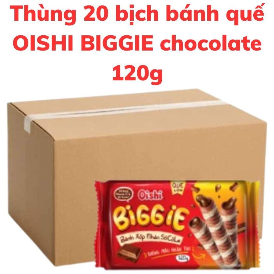 Bánh quế xốp OISHI BIGGIE nhân socola gói 120g | Shopee Việt Nam