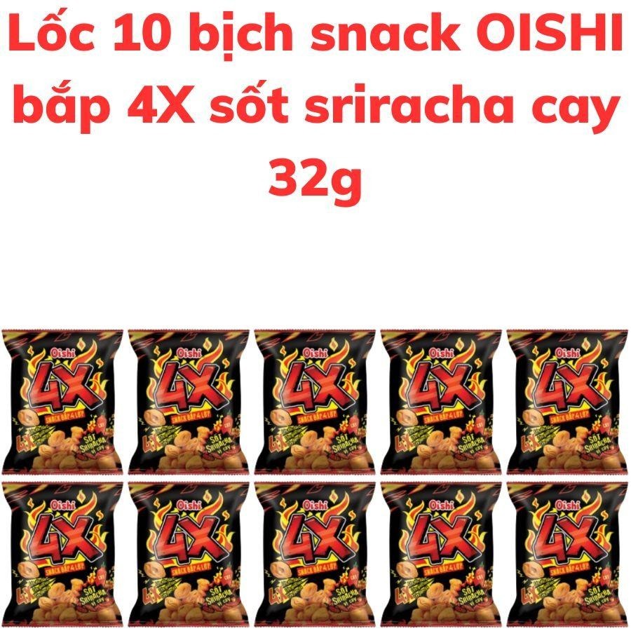 Bánh snack OISHI 4X bắp 4 lớp sốt sriracha cay bịch 32g | Shopee Việt Nam