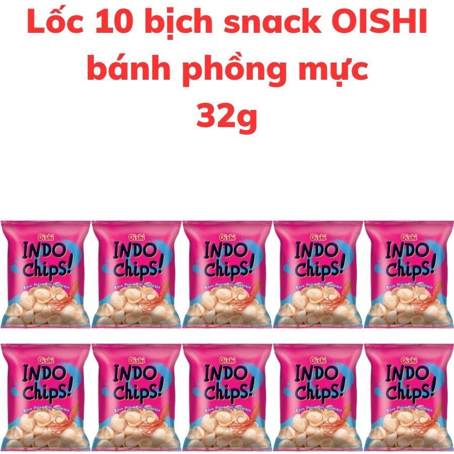 Bánh snack OISHI INDO CHIPS bánh phồng mực bịch 32g | Shopee Việt Nam
