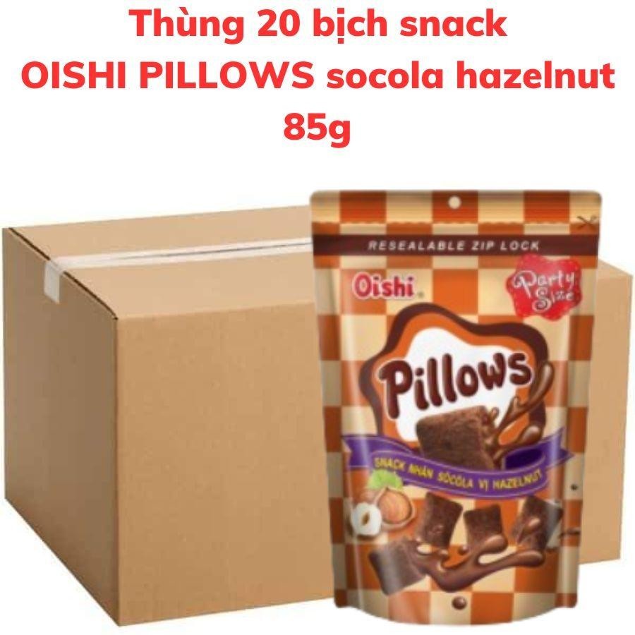 Bánh snack OISHI PILLOWS nhân socola hazelnut bịch 85g | Shopee Việt Nam