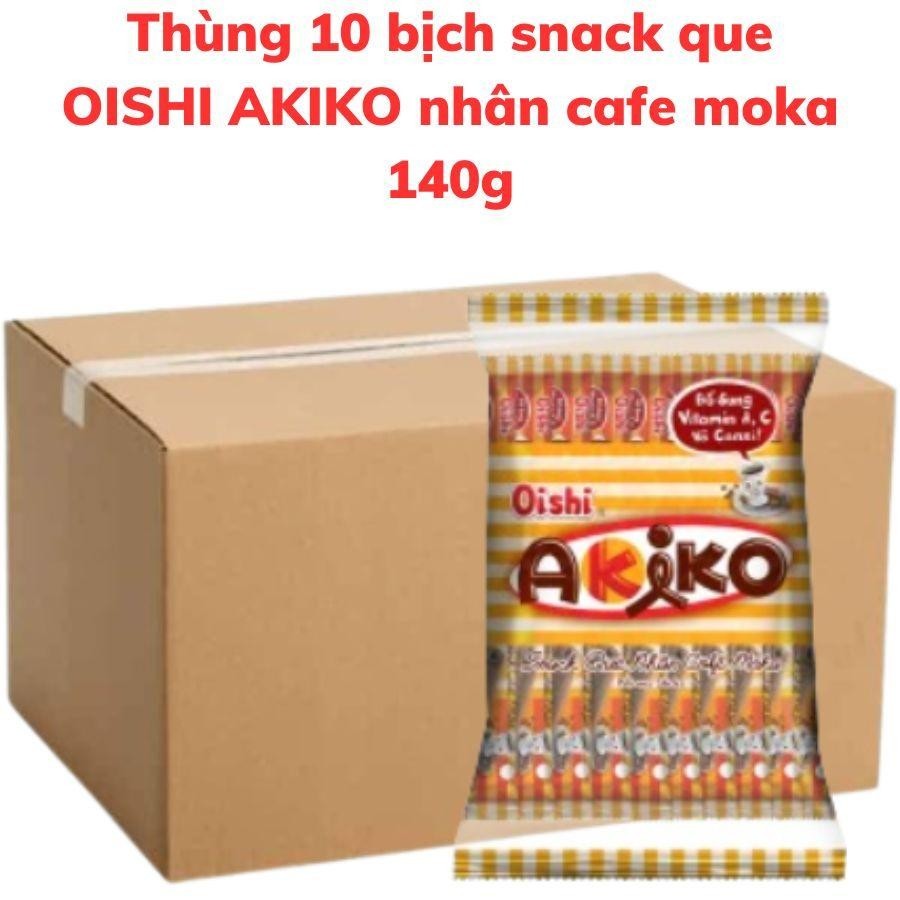 Bánh snack que OISHI AKIKO nhân cafê moka bịch 140g | Shopee Việt Nam