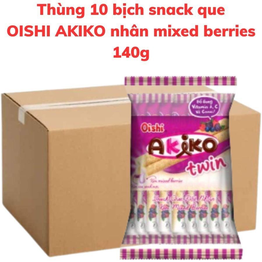 Bánh snack que OISHI AKIKO nhân kem mixed berries bịch 140g | Shopee ...